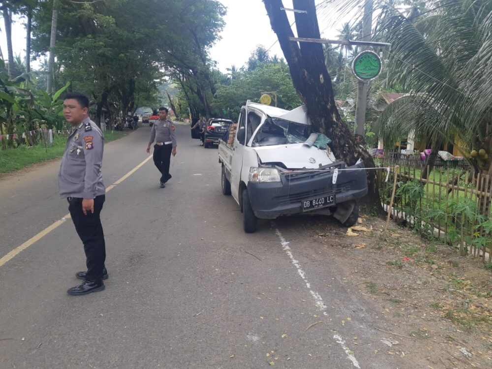 Mobil Pick Up Tabrak Pohon Di Gorontalo Utara | Read.id